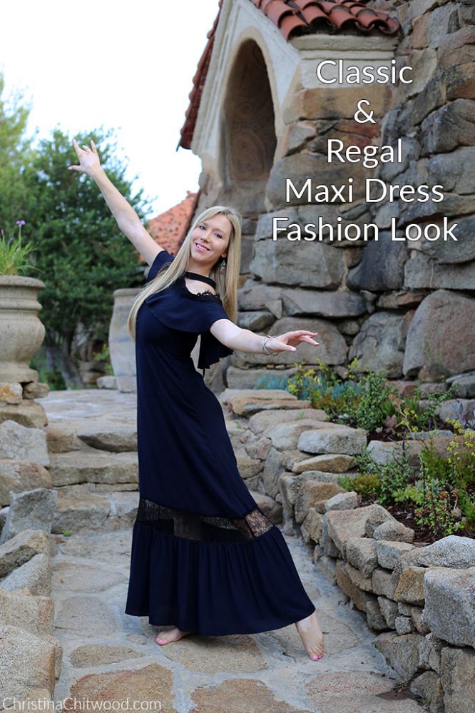 Classic and Regal Maxi Dress Fashion Look